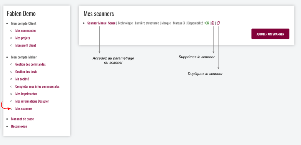 Comment définir mes scanners ? - United 3D Makers